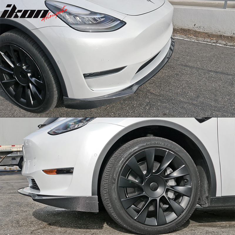 Tesla Model Y Front Lip Spoiler 2020-2024 – Carbon Fiber IKON Design ...