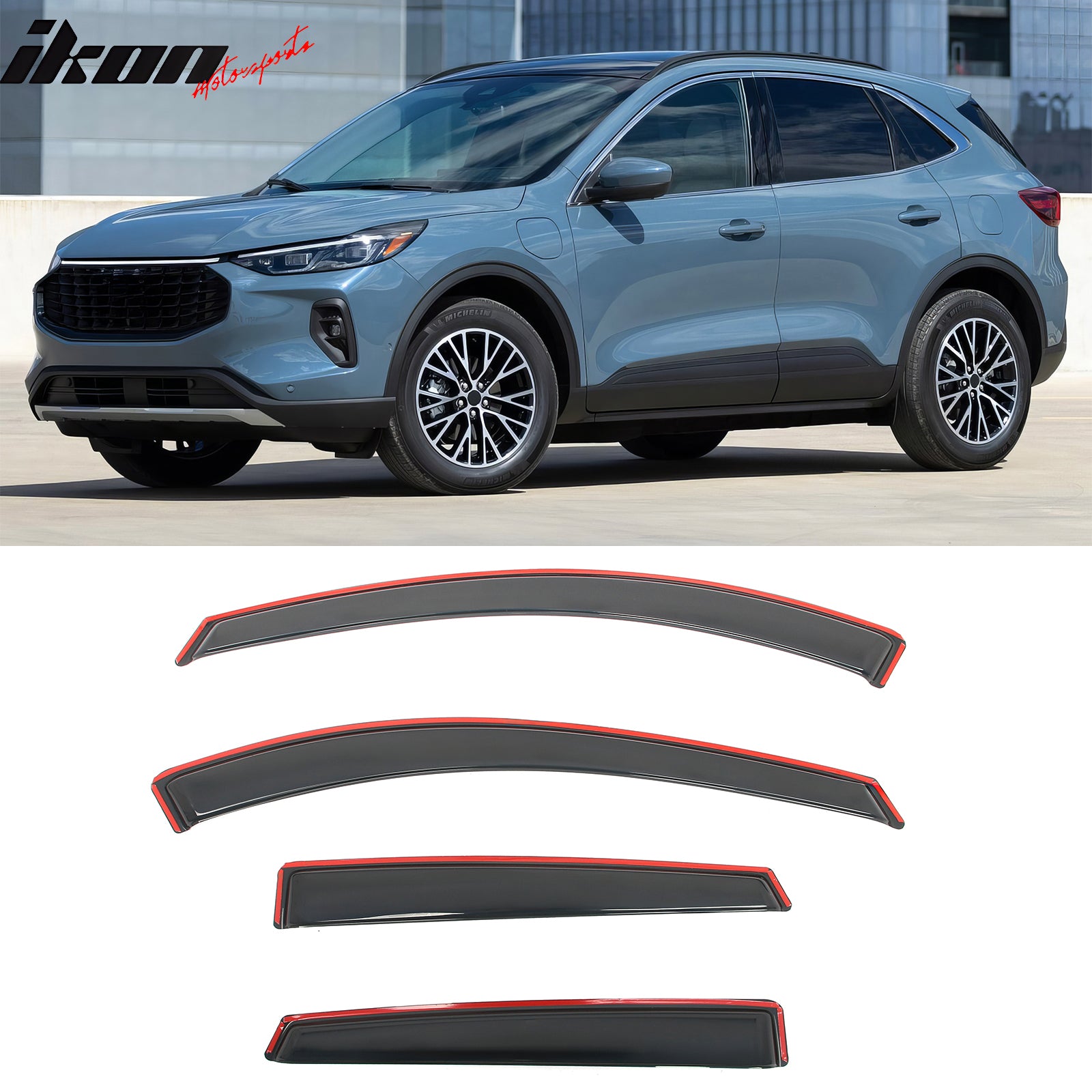 For 20-25 Ford Escape Window Visors Deflectors In Channel Acrylic Rain ...
