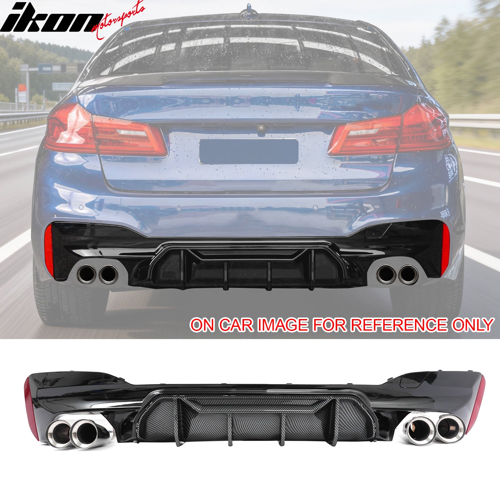 BMW G30 MP Style Rear Diffuser Silver Quad Exhaust – Ikon Motorsports