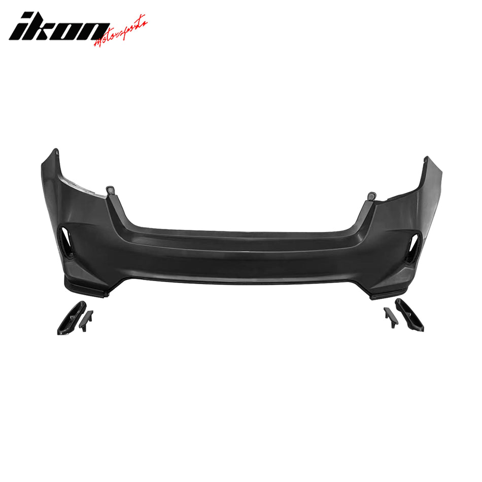 IKON MOTORSPORTS, Rear Bumper Cover + Diffuser + Exhaust Compatible ...