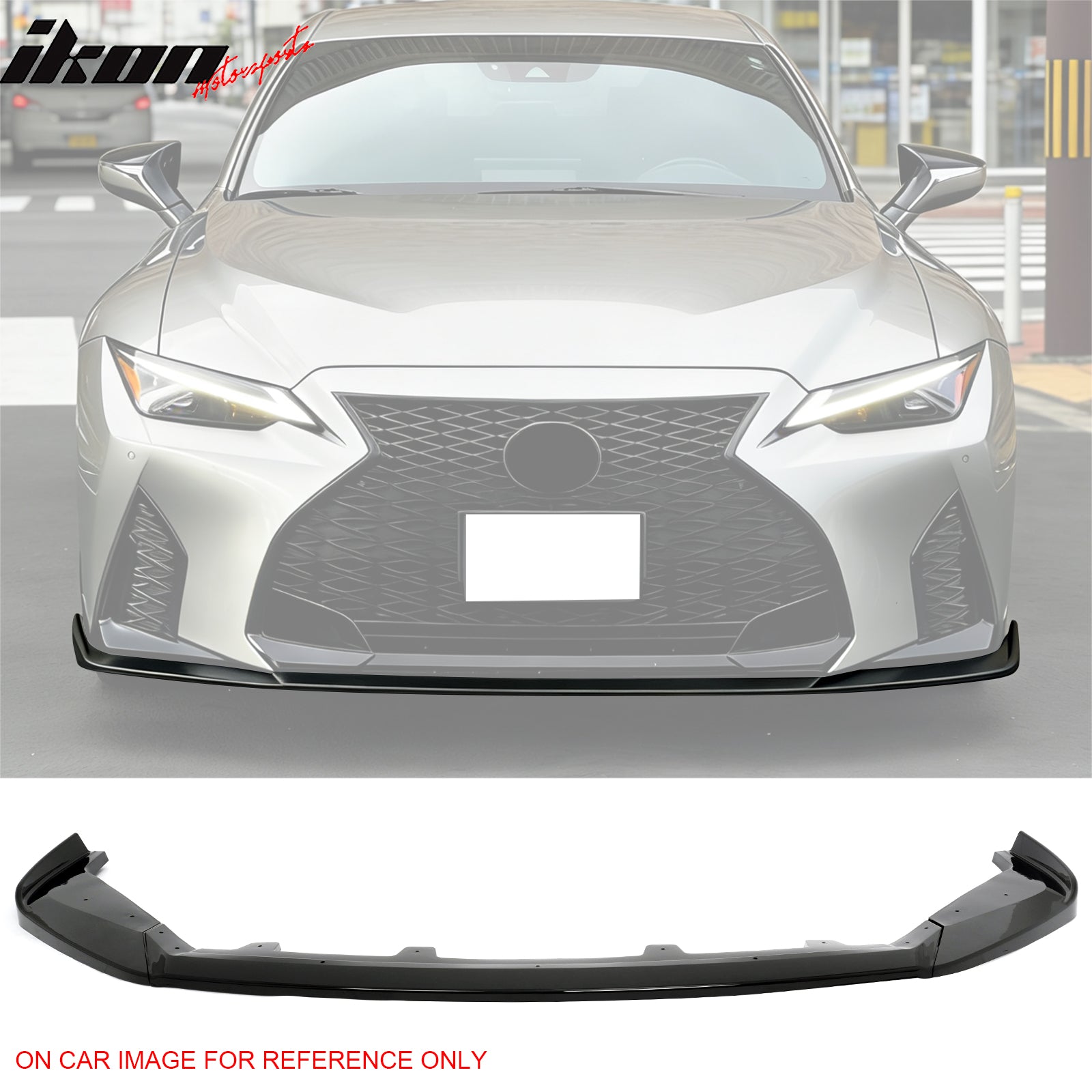 Fits 22-25 Lexus IS500 F Sport Ikon Style Front Bumper Lip Gloss Black ...