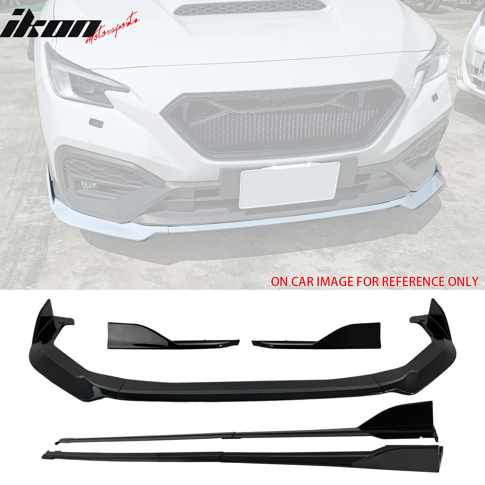 Fits 22-25 Subaru WRX Front Bumper Lip + Side Skirts + Rear Aprons ...