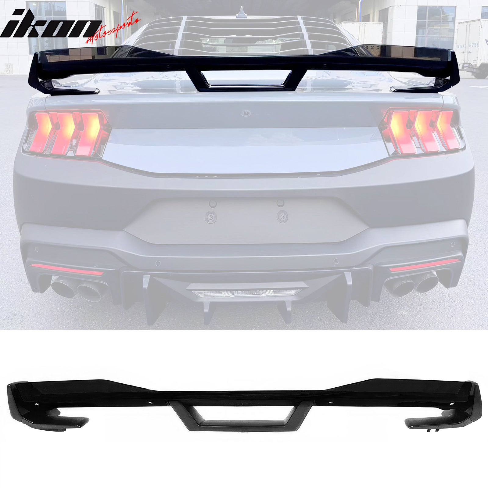IKON MOTORSPORTS, Trunk Spoiler W/ Gurney Flap Compatible with 2024 ...