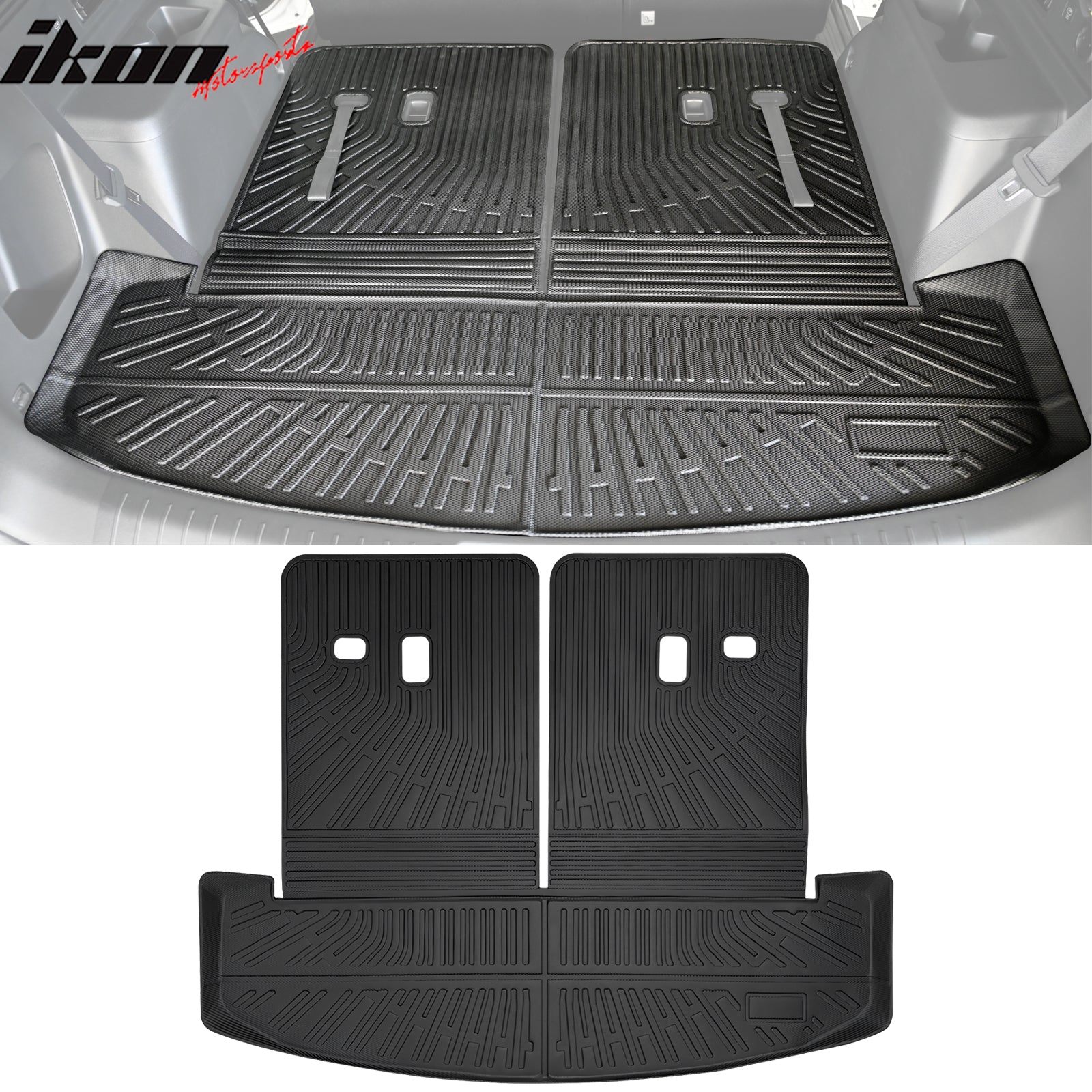 IKON MOTORSPORTS, Rear Cargo Trunk Liner W/ Seat Protector Backrest ...