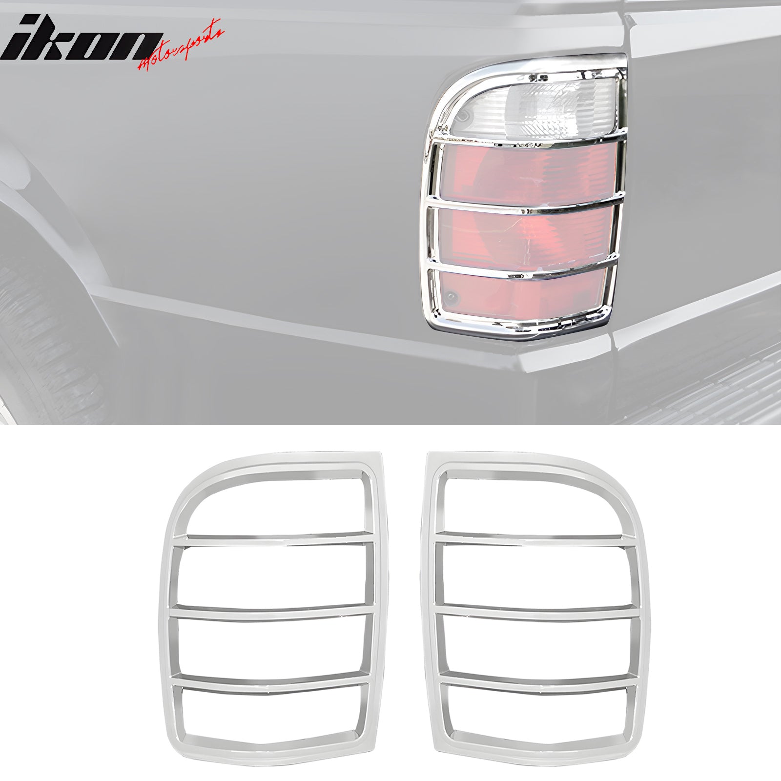 IKON MOTORSPORTS, Tail Light Bezel Compatible With 2002-2005 Ford ...