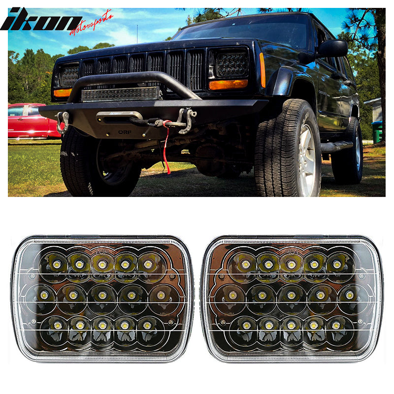 Headlights Compatible With Most Vehicles, Universal 7" Inch Square 15 ...
