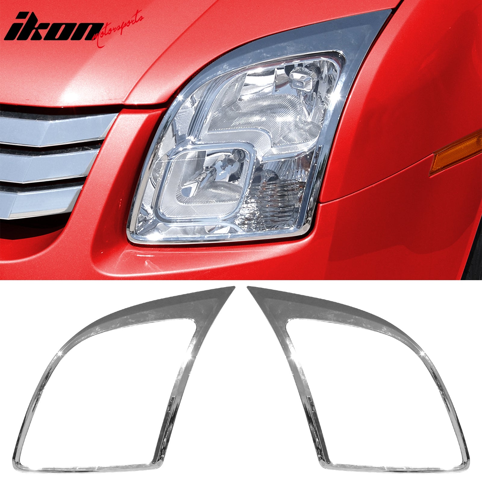IKON MOTORSPORTS, Headlight Bezel Compatible with 2006-2009 Ford Fusion ...