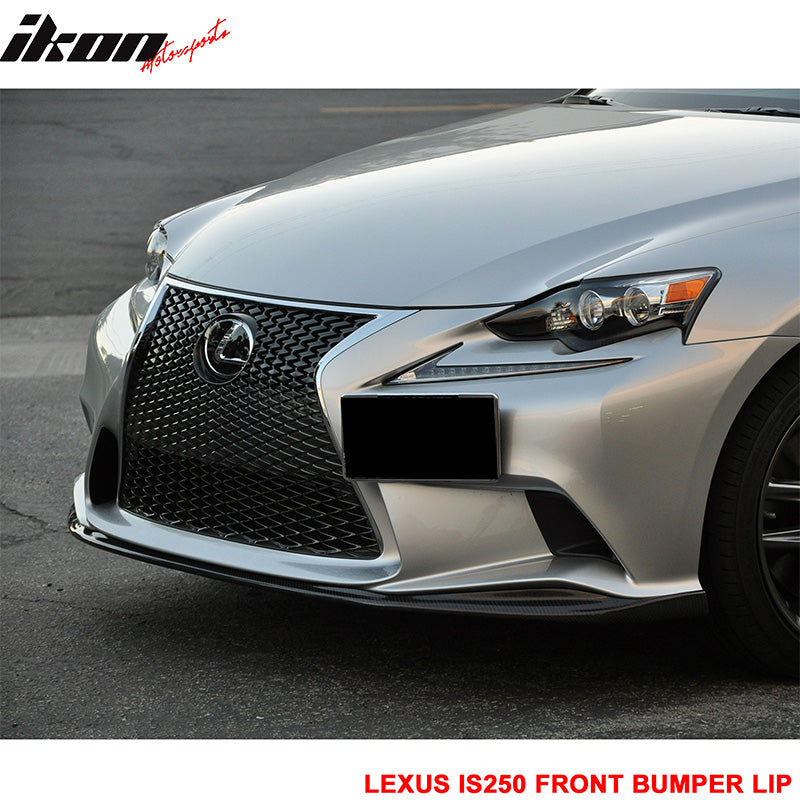IKON MOTORSPORTS, Matte Carbon Fiber Front Bumper Lip Compatible With ...