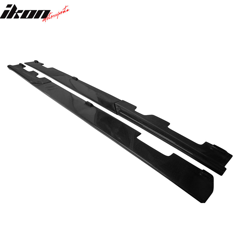 IKON MOTORSPORTS, Matte Carbon Fiber Side Skirts Compatible With 2010 ...
