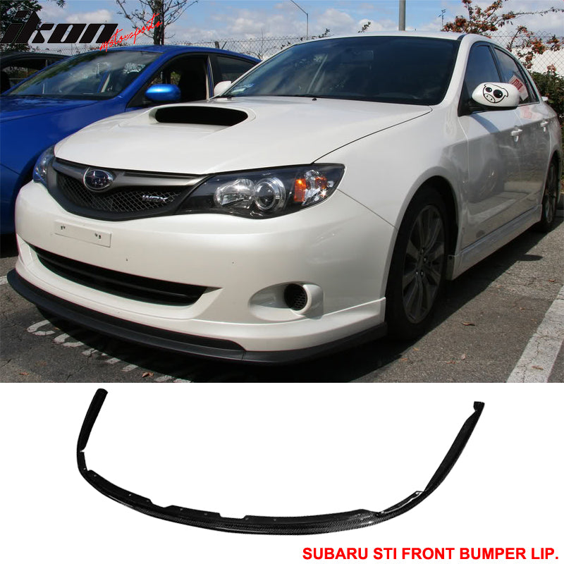 IKON MOTORSPORTS, Matte Carbon Fiber Front Bumper Lip Compatible With ...
