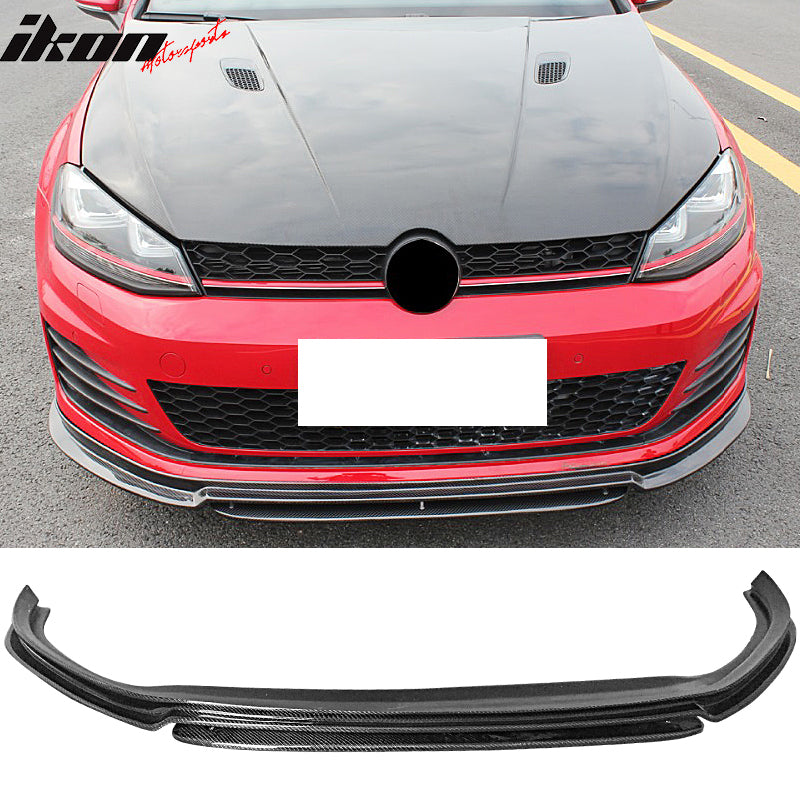 IKON MOTORSPORTS, Matte Carbon Fiber Front Bumper Lip Compatible With ...