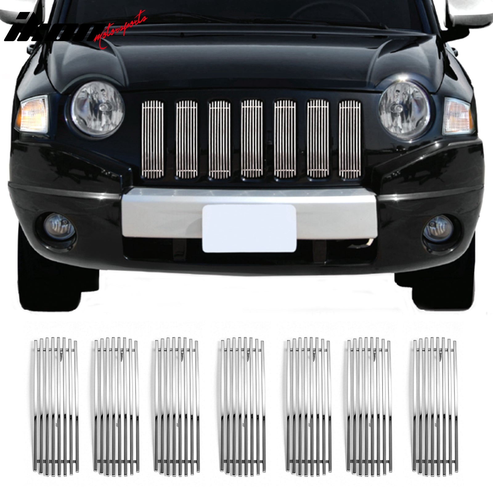 IKON MOTORSPORTS Front Upper Insert Grille, Compatible with 2007-2010 ...