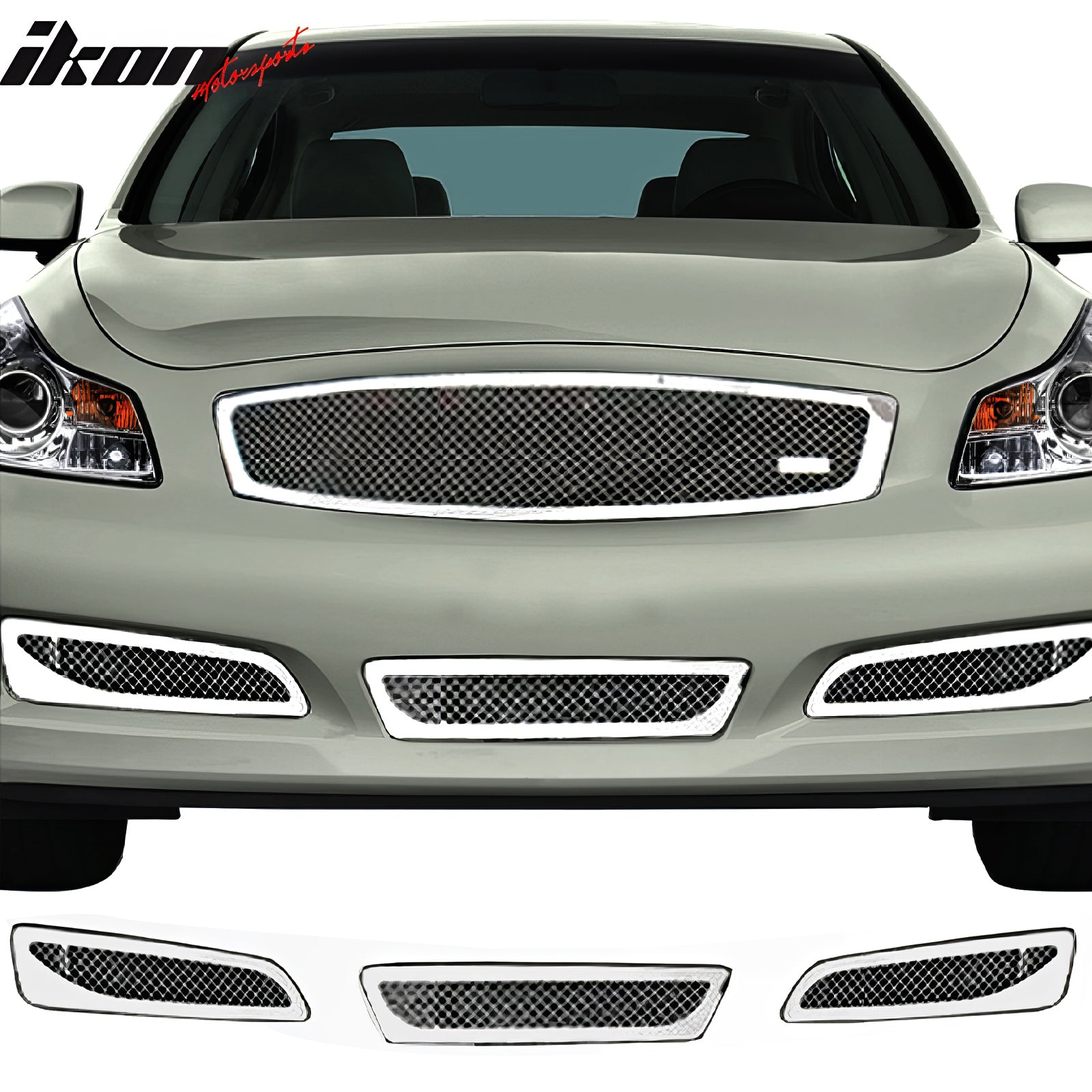 IKON MOTORSPORTS Front Lower Insert Grille, Compatible with 2007-2008 ...