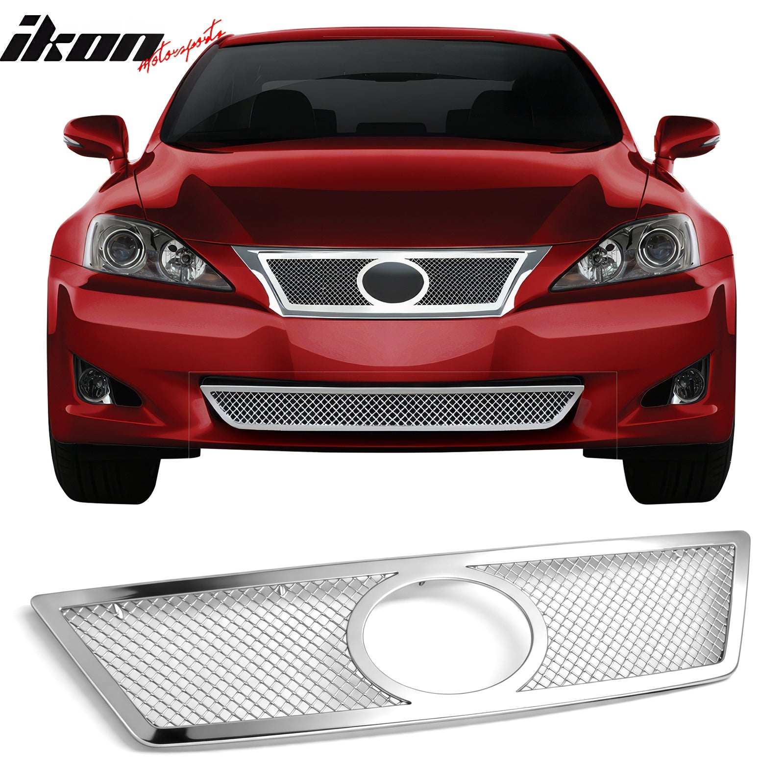 IKON MOTORSPORTS Front Upper Insert Grille, Compatible with 2009-2010 ...