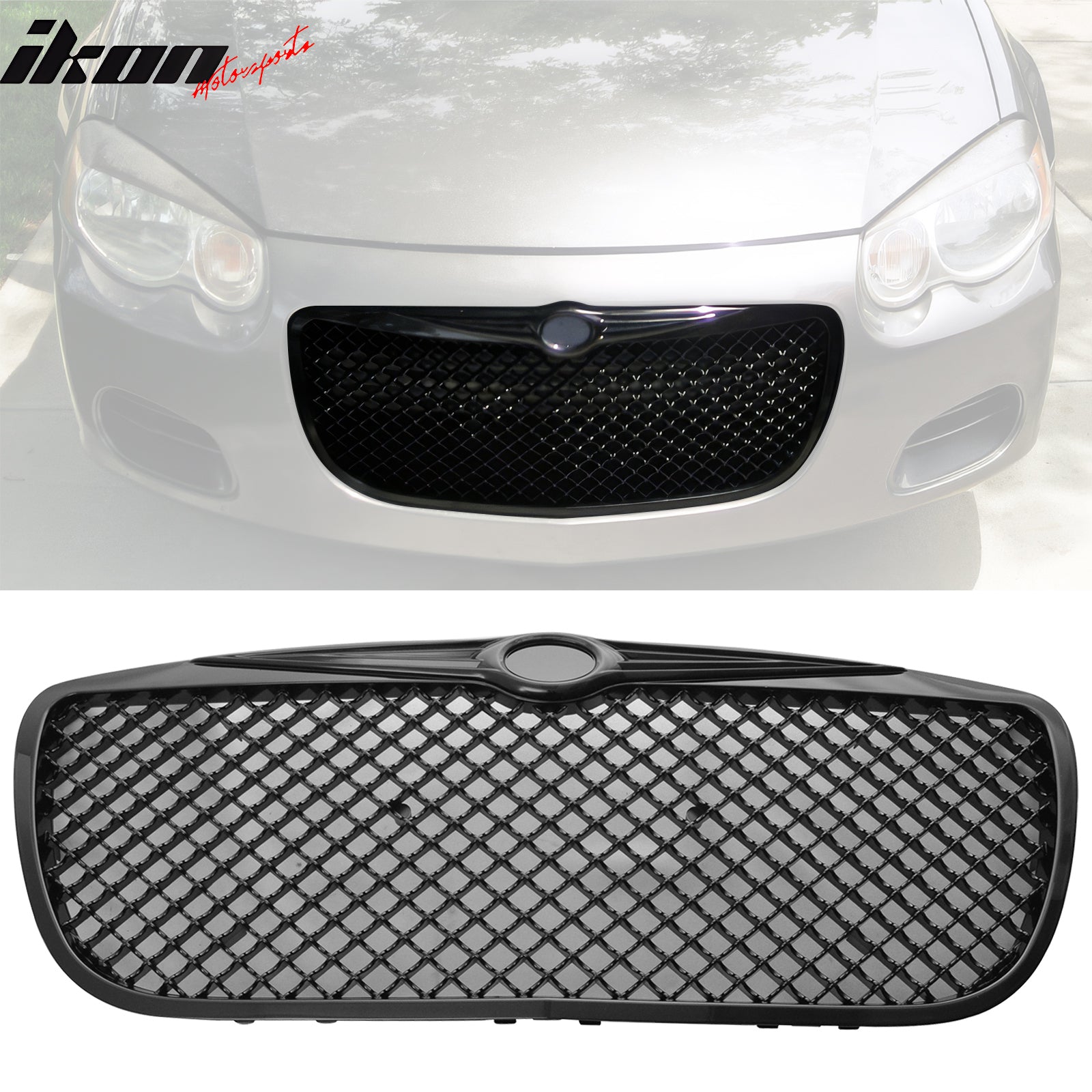 IKON MOTORSPORTS Front Upper Grille, Compatible with 2004-2006 Chrysler ...