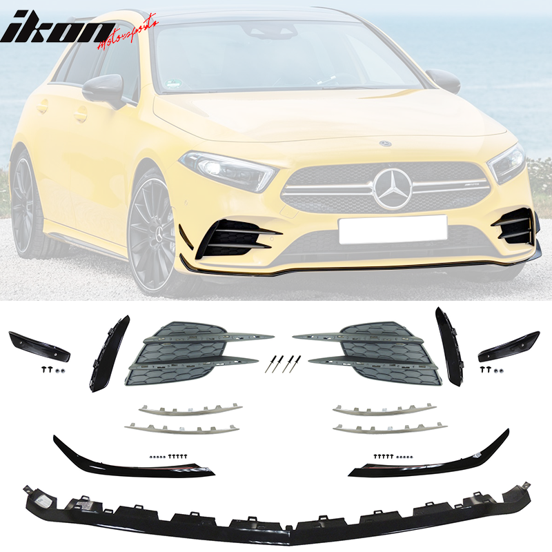IKON MOTORSPORTS, Front Bumper Lip w/ Bumper Grille Chrome Moulding ...