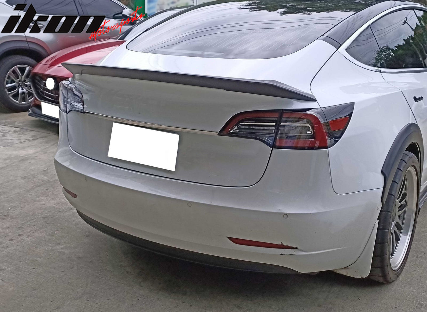 IKON MOTORSPRTS, Trunk Spoiler Compatible With 2017-2023 Tesla Model 3 ...