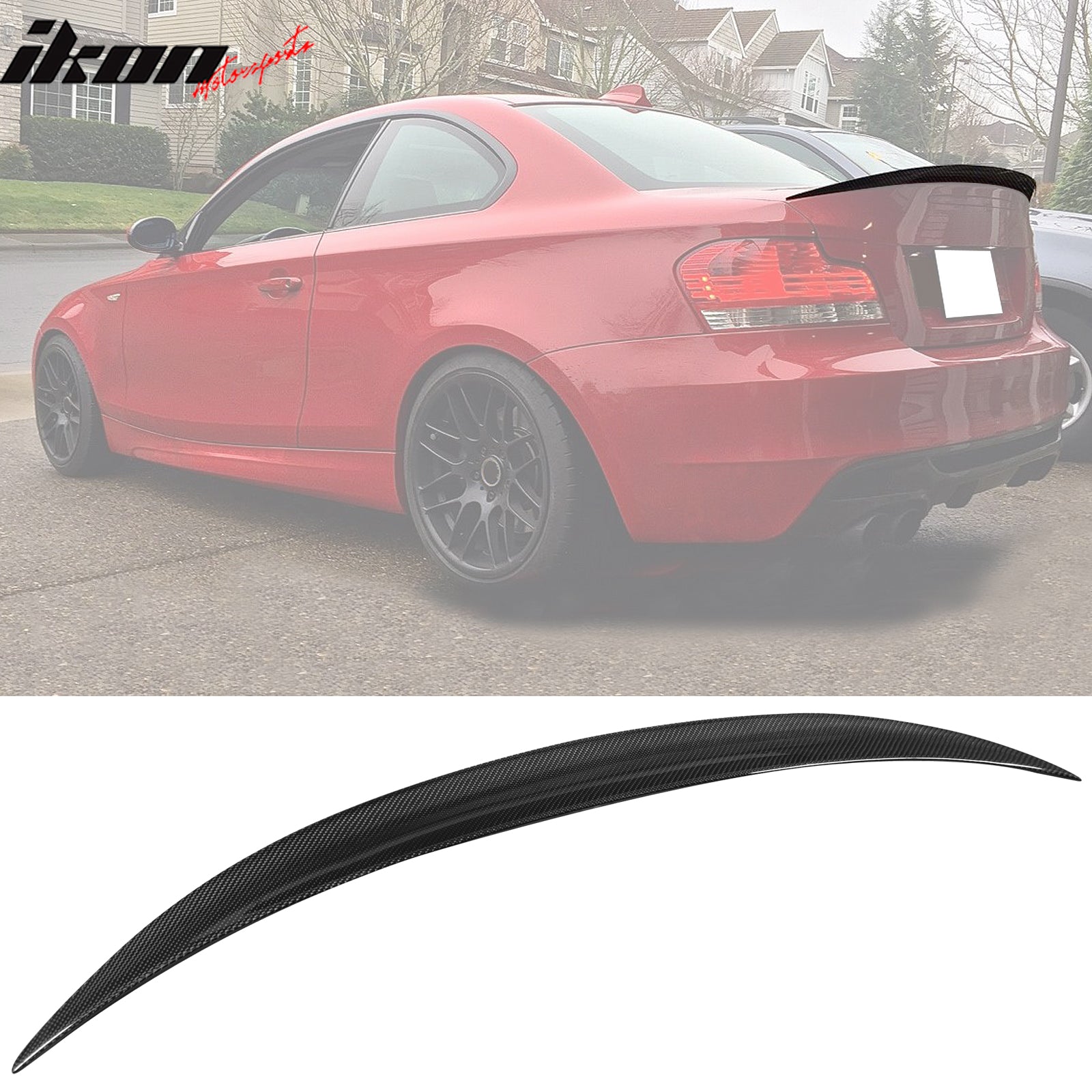 IKON MOTORSPRTS, Trunk Spoiler Compatible With 2007-2013 BMW E82 1 ...