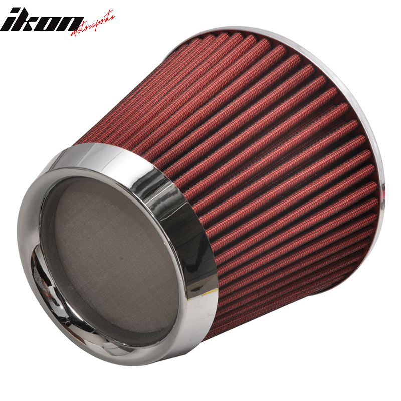 RED/CHROME MESH 3" INCH AIR FILTER INTAKE Compatible With HONDA MODELS ...
