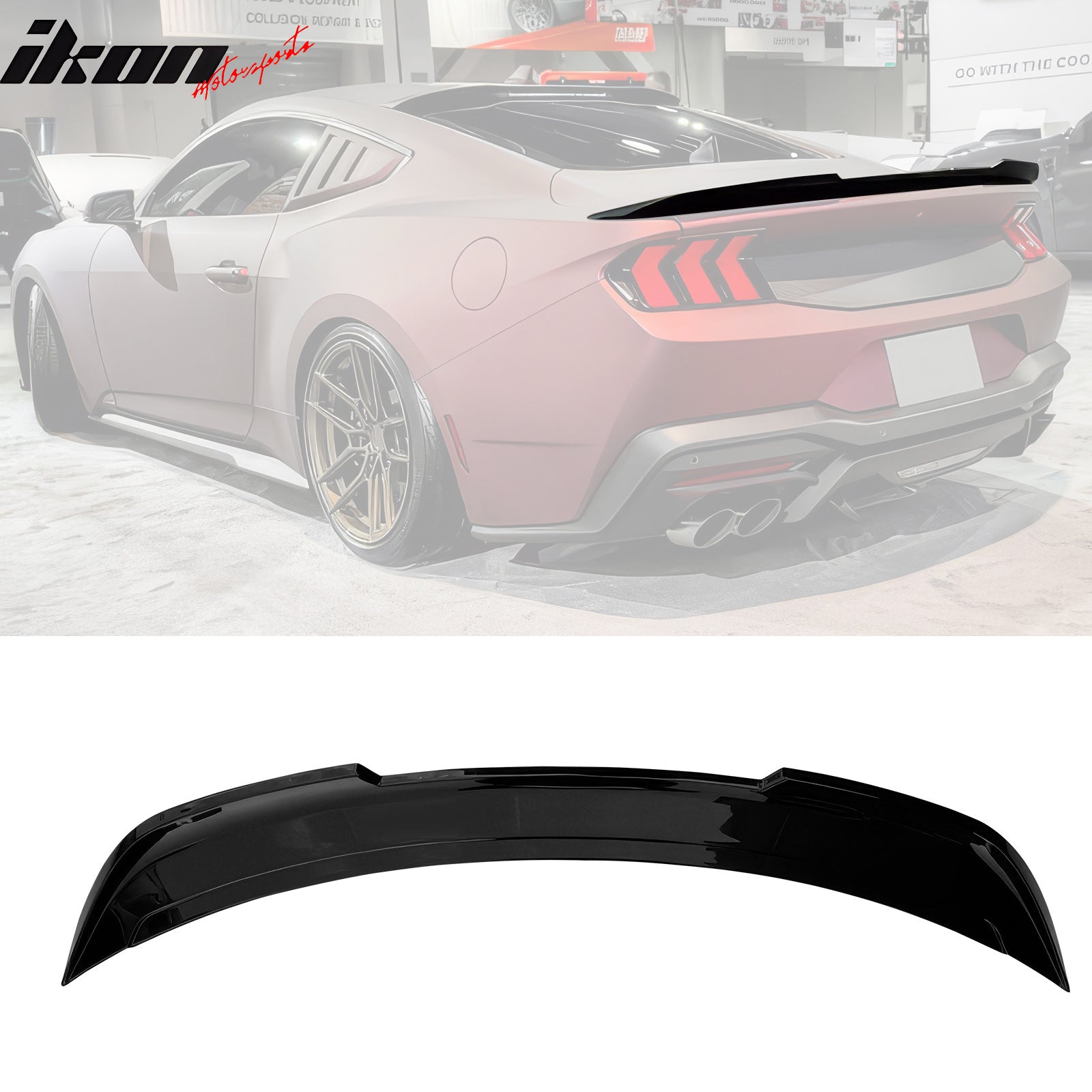 IKON MOTORSPORTS, Trunk Spoiler Compatible with 2024-2025 Ford Mustang ...