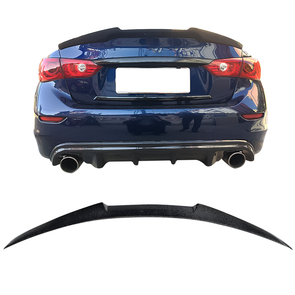 IKON MOTORSPORTS, Trunk Spoiler Compatible With 2014-2023 Infiniti Q50 ...