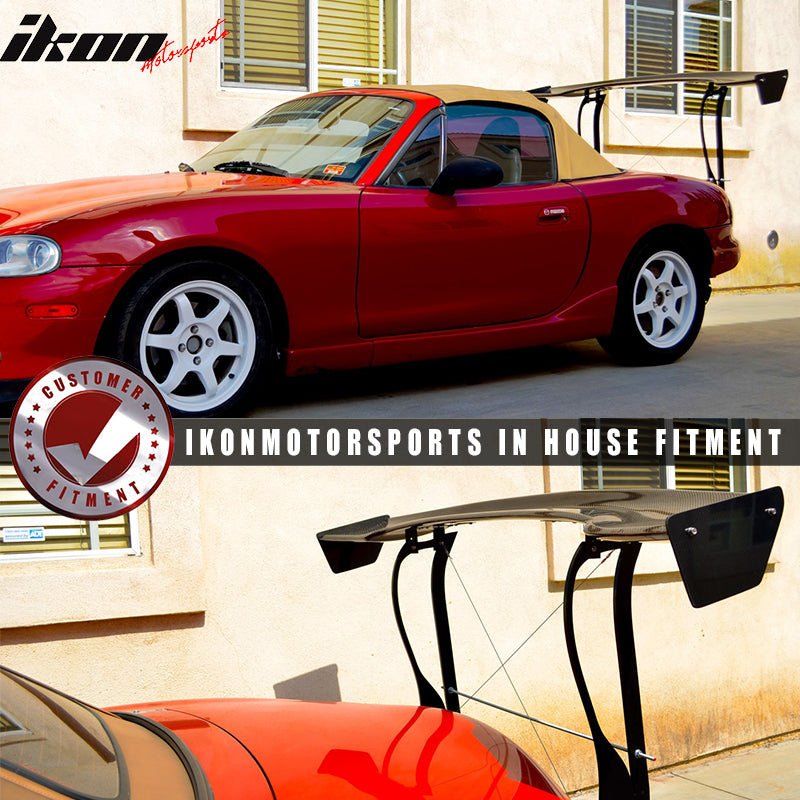 Rear Spoiler Wing for Universal Cars, V2 Style Black CF GT Side Plate ...