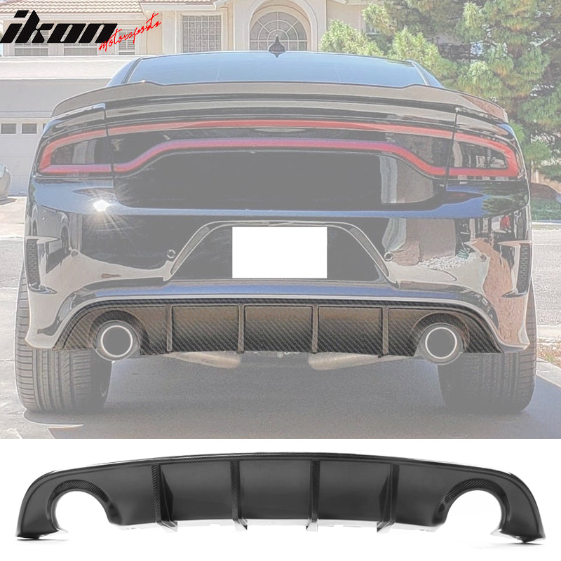 IKON MOTORSPORTS Rear Diffuser Compatible With 2015-2023 Dodge Charger ...