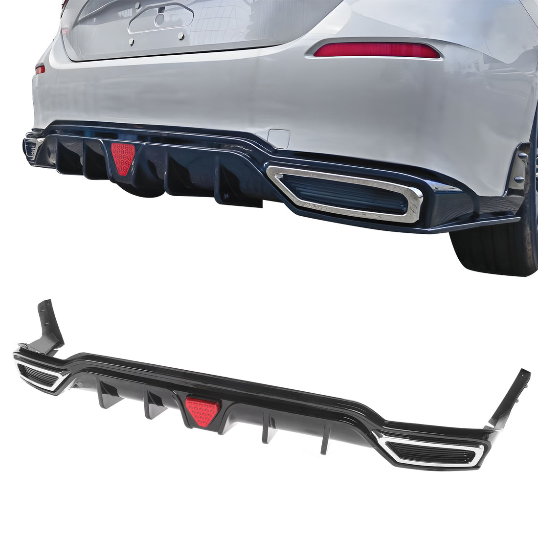 IKON MOTORSPORTS Rear Diffuser, Compatible with 2022-2024 Honda Civic ...