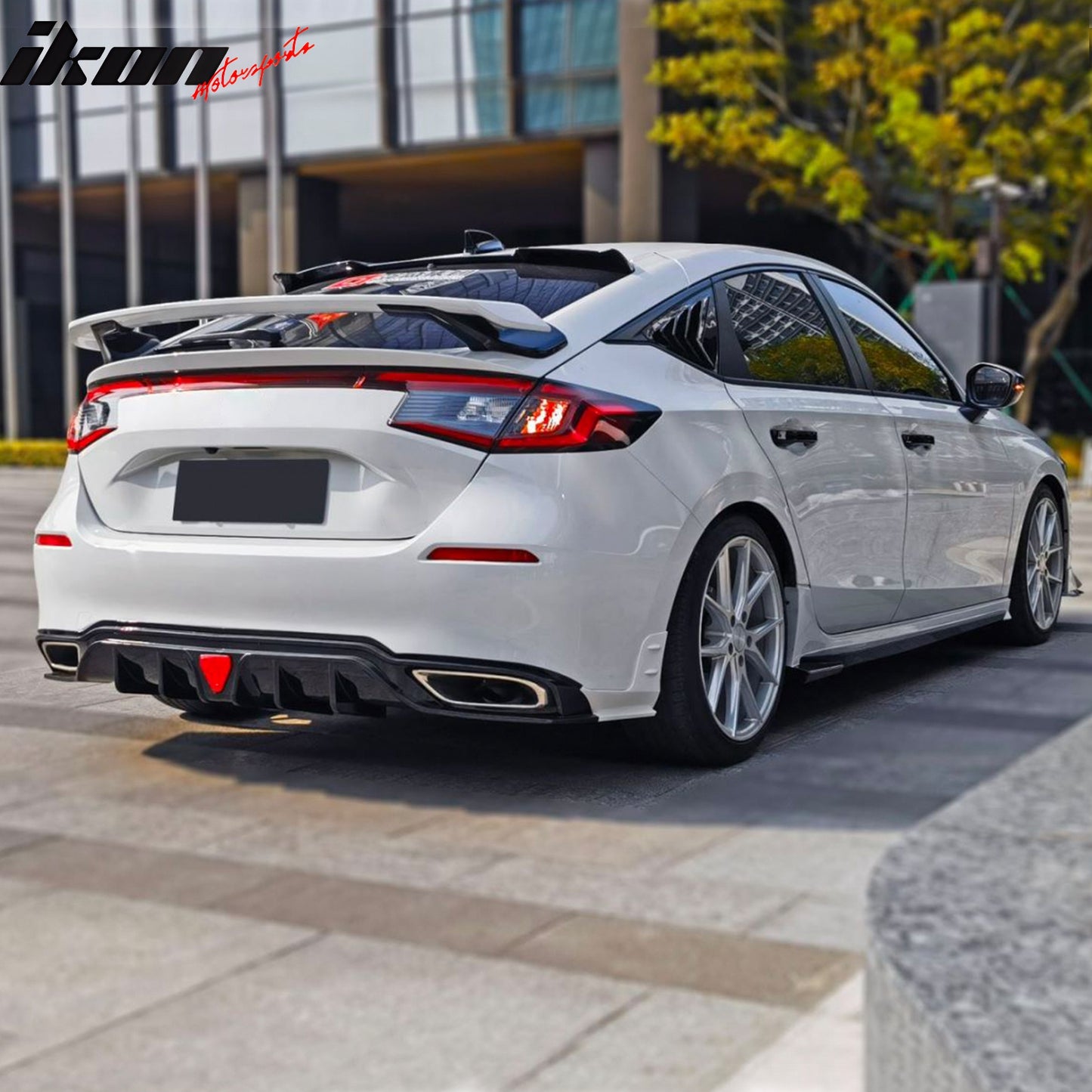 IKON MOTORSPORTS Rear Diffuser, Compatible with 2022-2024 Honda Civic ...