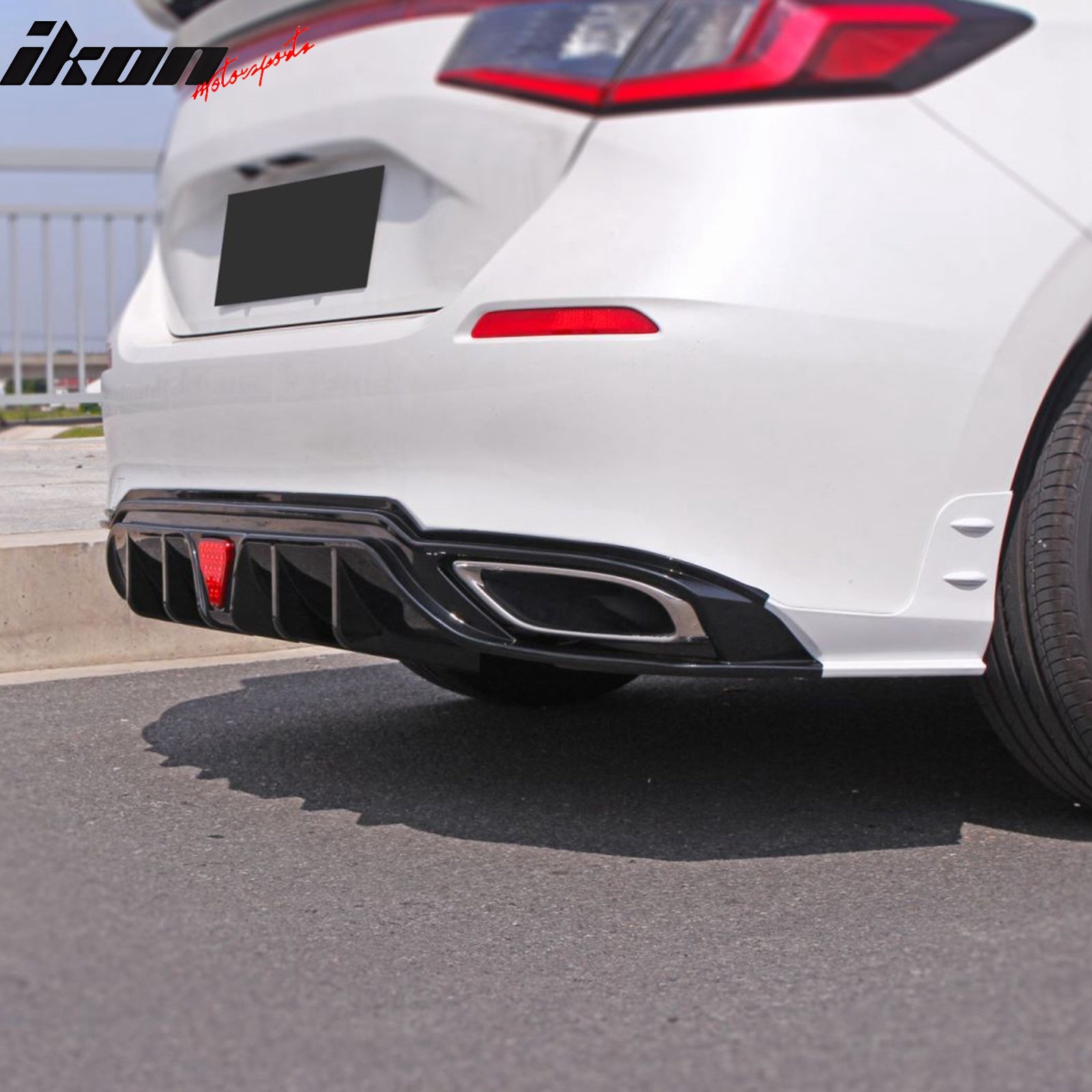 IKON MOTORSPORTS Rear Diffuser, Compatible with 2022-2024 Honda Civic ...
