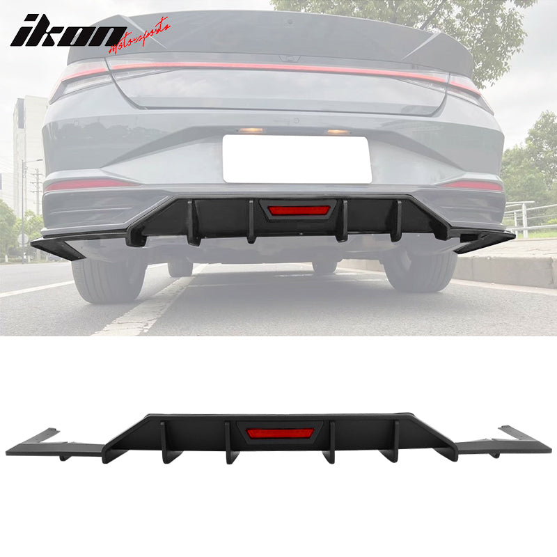 IKON MOTORSPORTS, Rear Bumper Diffuer With Brake Light Compatible With ...