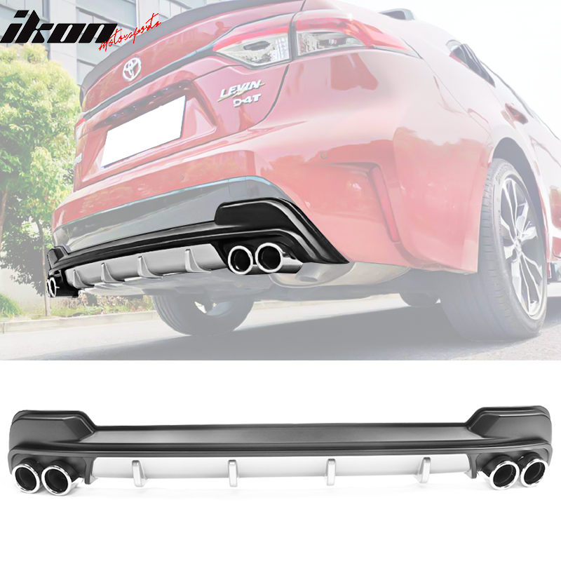 IKON MOTORSPORTS Rear Diffuser Compatible With 2020-2021 Toyota Corolla ...