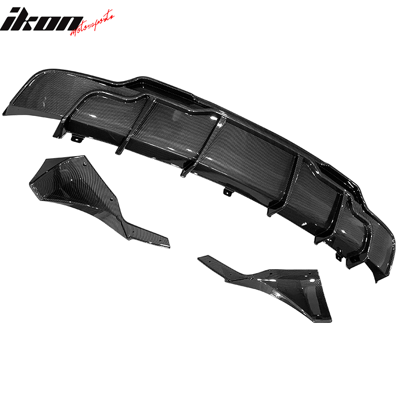 IKON MOTORSPORTS, Rear Diffuser Compatible With 2017-2023 Tesla Model 3 ...