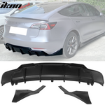 Fits 17-25 Tesla Model 3 IKON Style Rear Diffuser ABS Plastic – Ikon ...