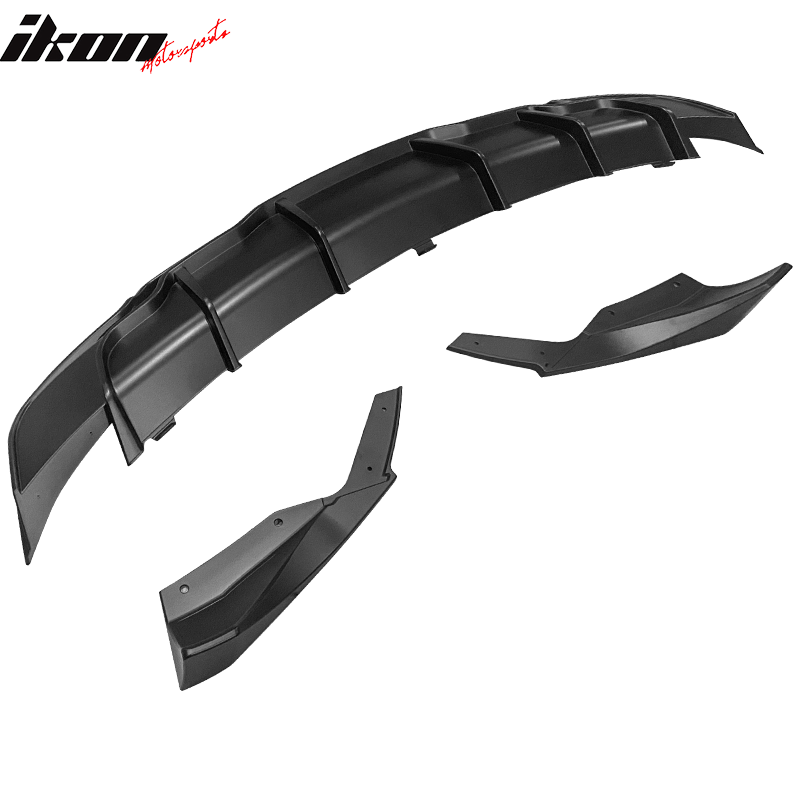 IKON MOTORSPORTS, Rear Diffuser Compatible With 2017-2023 Tesla Model 3 ...