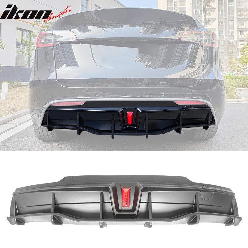 IKON MOTORSPORTS, Rear Diffuser Compatible With 2020-2023 Tesla Model Y ...