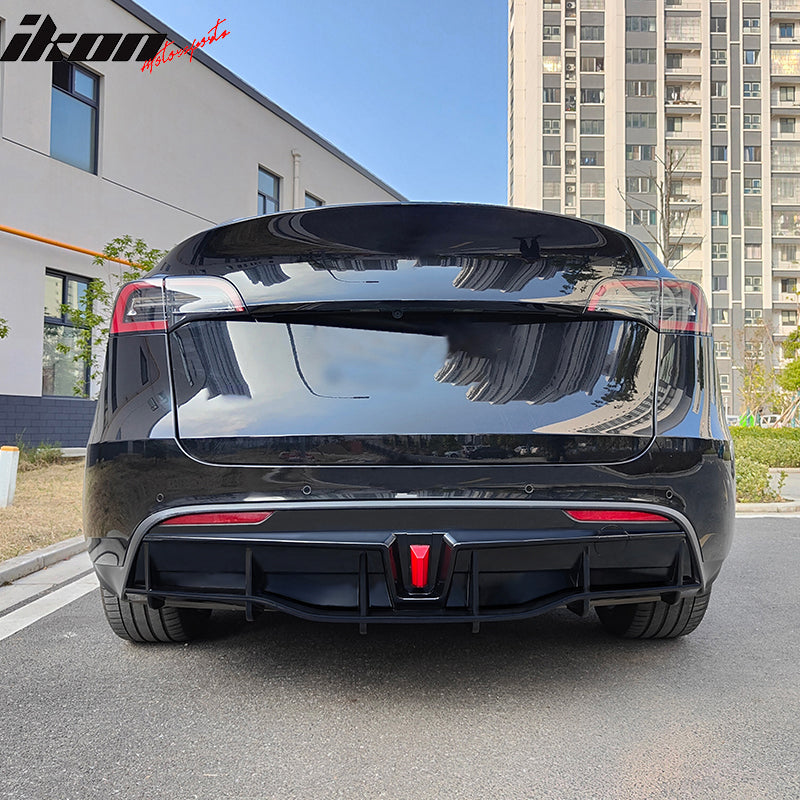 IKON MOTORSPORTS, Rear Diffuser Compatible With 2020-2023 Tesla Model Y ...