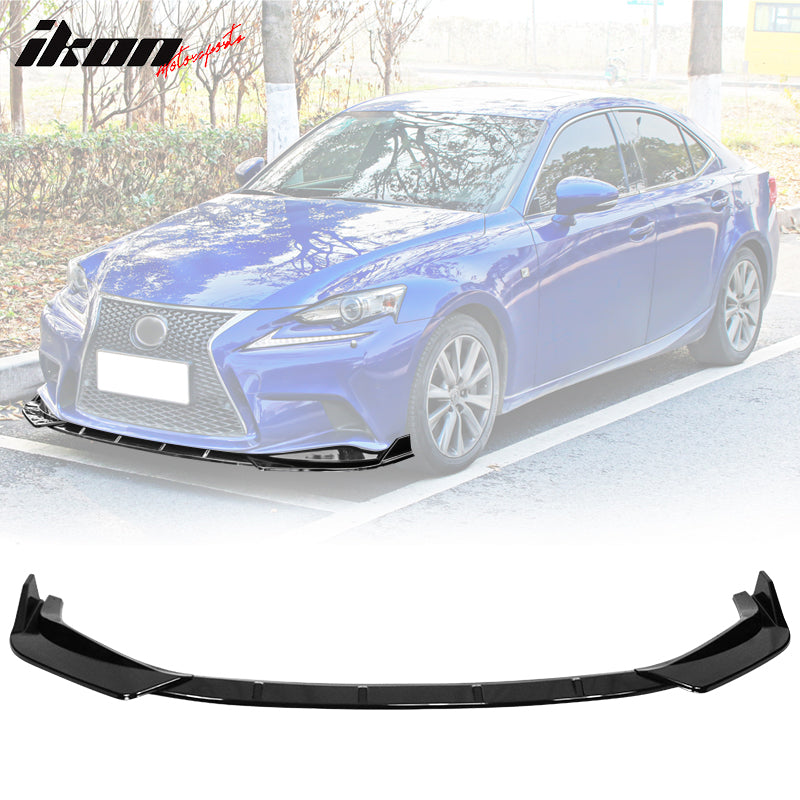 IKON MOTORSPORTS, 3PCS Front Bumper Lip Compatible With 2014-2016 Lexus ...