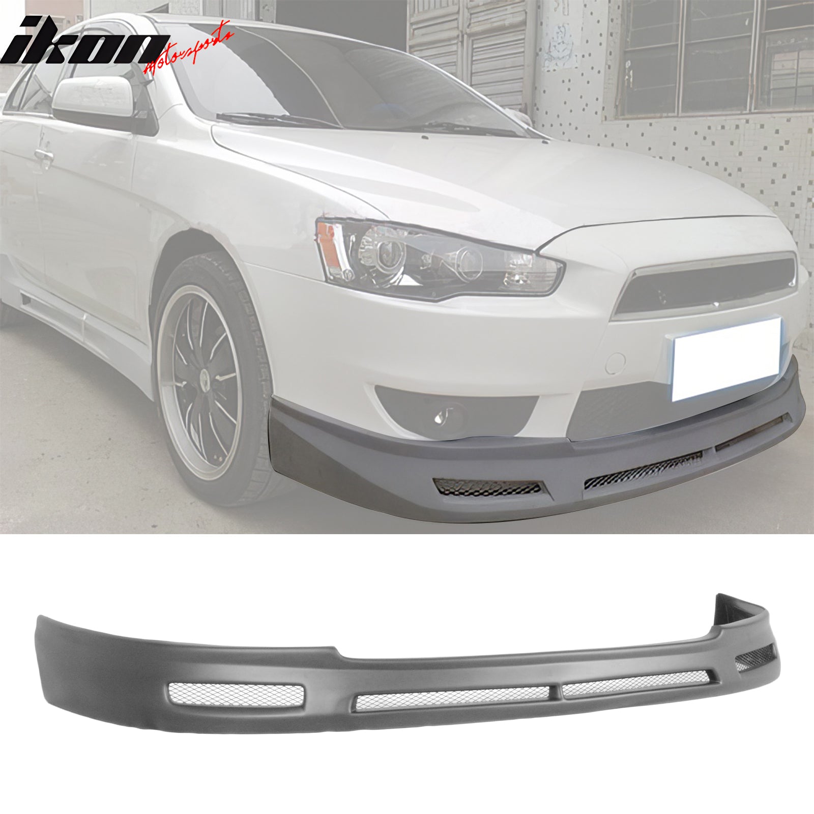 Front Bumper Lip Compatible With 2008-2015 MITSUBISHI LANCER, B Style ...