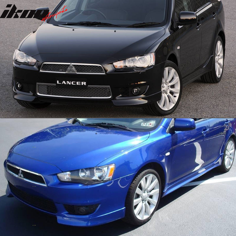 IKON MOTORSPORTS, Front Bumper Lip Compatible With 2008-2015 MITSUBISHI ...