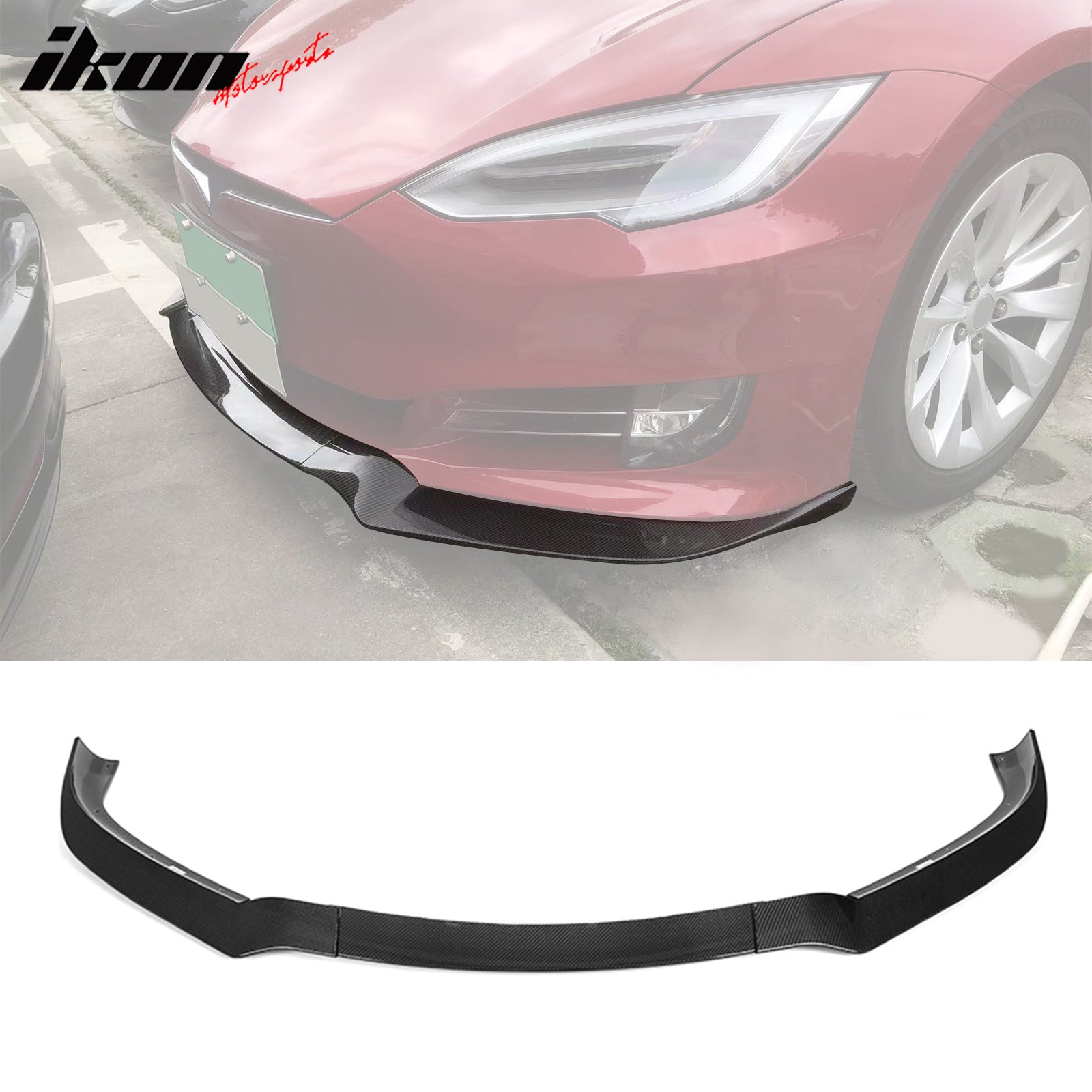 IKON MOTORSPRTS, Front Bumper Lip Compatible With 2016-2021 Tesla Model ...