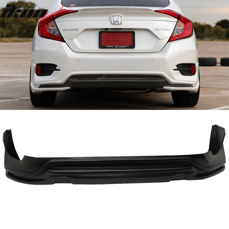 IKON MOTORSPORTS, Rear Bumper Lip Compatible With 2016-2021 Honda Civic ...