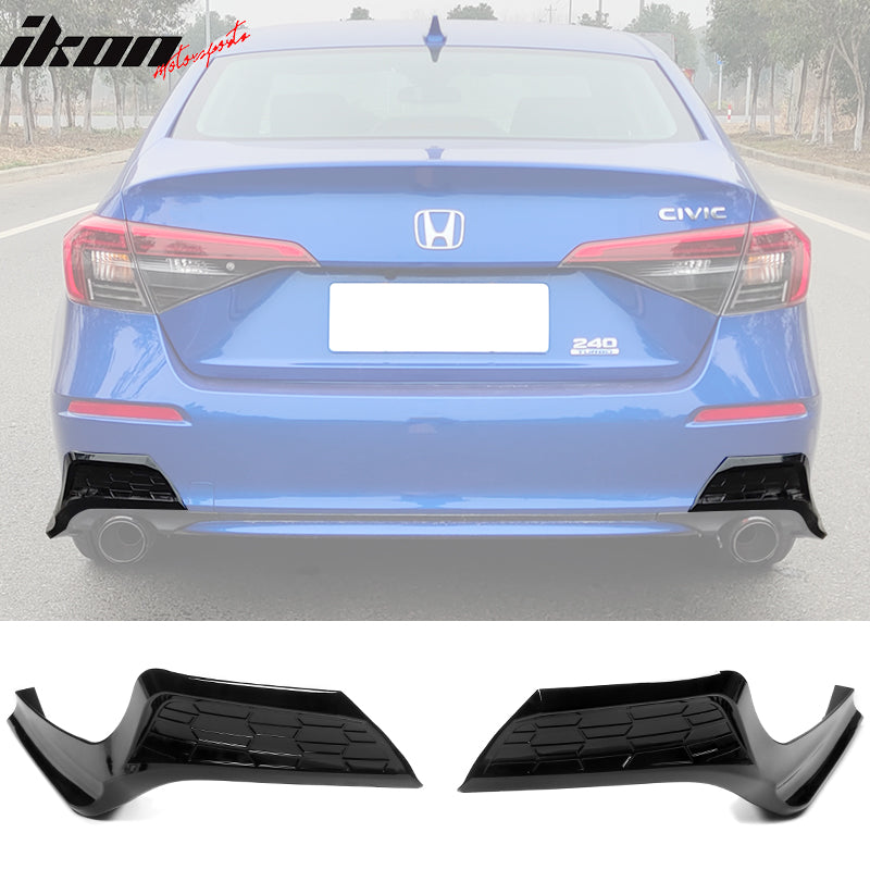 IKON MOTORSPORTS, Rear Lip Splitters Compatible With 2022-2023 Honda ...