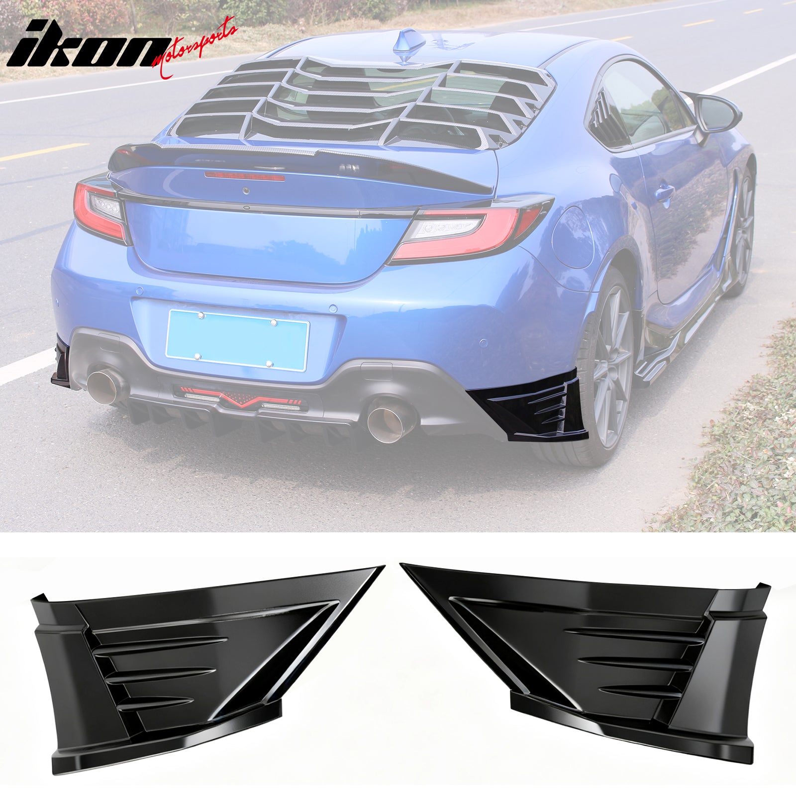 IKON MOTORSPORTS Rear Aprons, Compatible with 2022-2024 Subaru BRZ ...