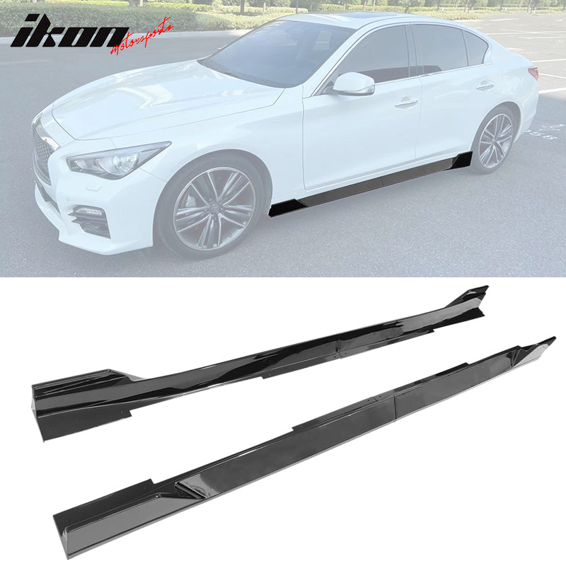 IKON MOTORSPORTS, 4PCS Side Skirts Compatible With 2014-2022 Infiniti ...