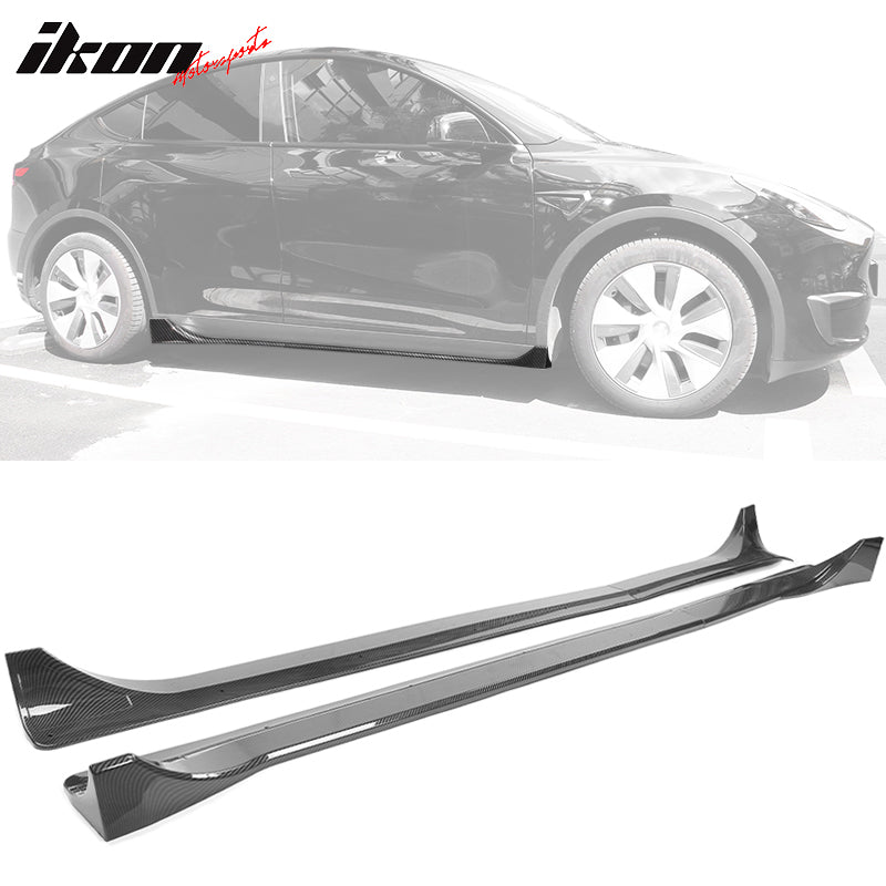 IKON MOTORSPORTS, Side Skirts Compatible With 2020-2022 Tesla Model Y ...
