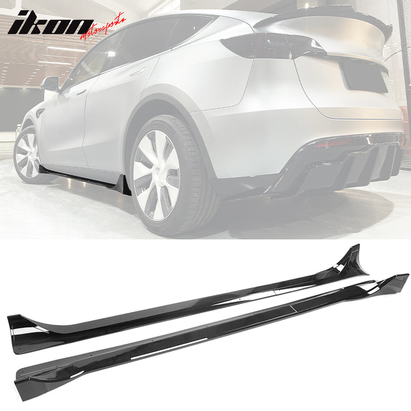 IKON MOTORSPORTS, Side Skirts Compatible With 2020-2022 Tesla Model Y ...