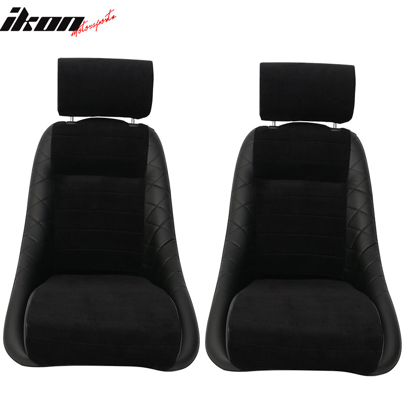 Universal Fitment Classic Bucket Single Seat With Sliders Suede Black ...