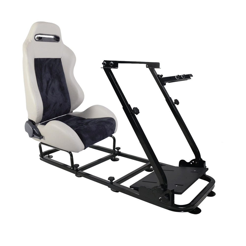 Black Cloth Cockpit Racing Simulator Steering Wheel Stand Gaming Chair ...