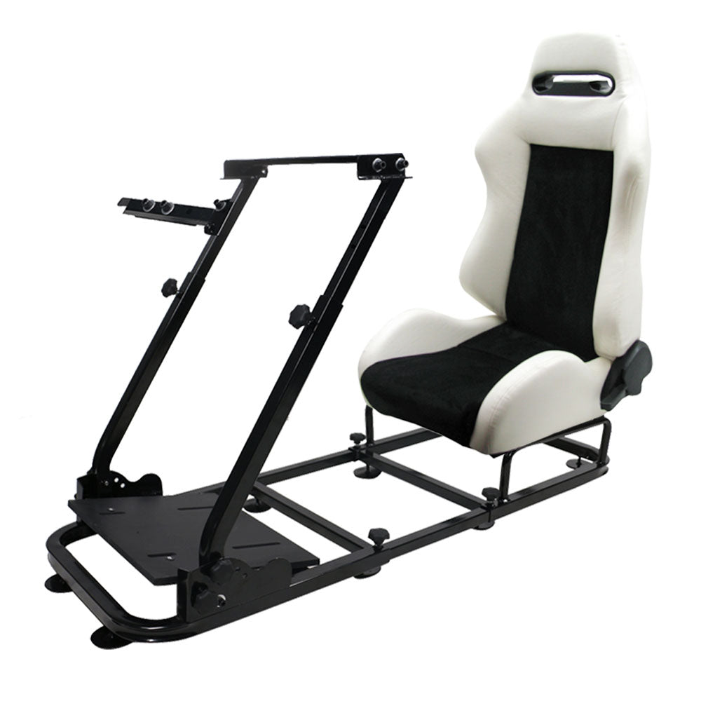 Black Cloth Cockpit Racing Simulator Steering Wheel Stand Gaming Chair ...